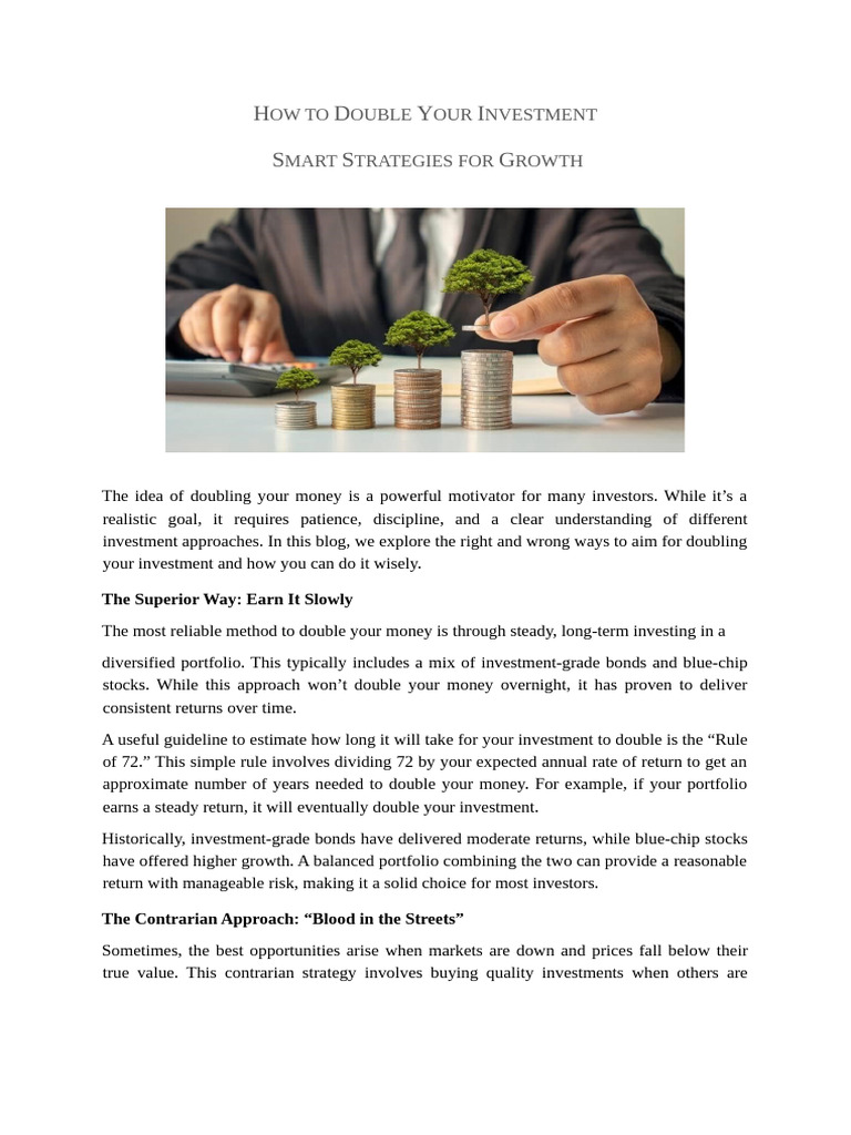 Smart Strategies to Double Your Investment | PDF | Investing | Bonds ...