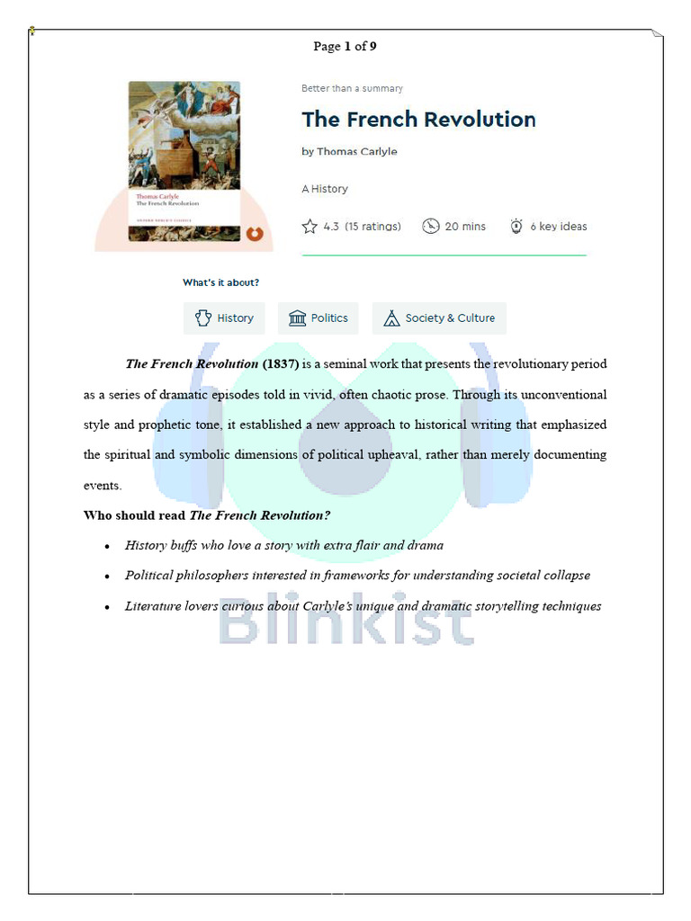 The French Revolution (1837) | PDF | Maximilien Robespierre | Reign Of ...