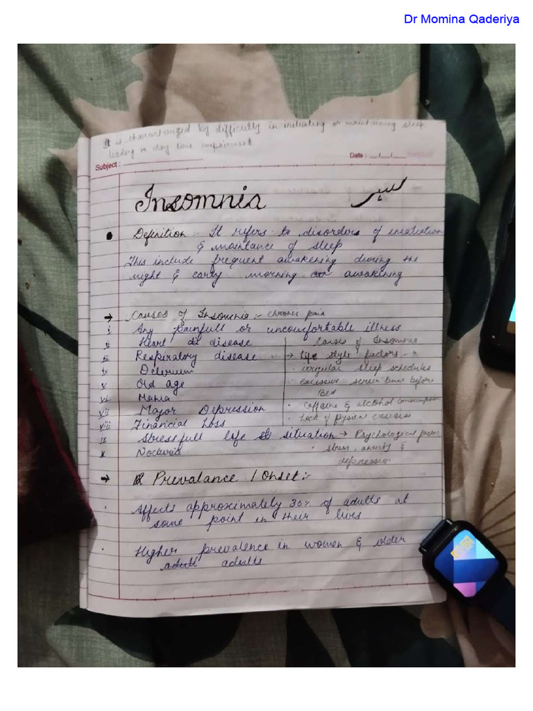 Insomnia Notes | PDF