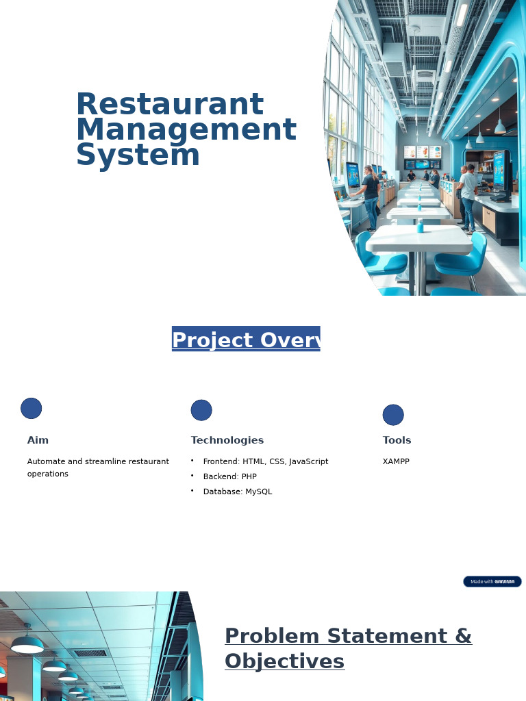 Restaurant Management System | PDF | Php | My Sql