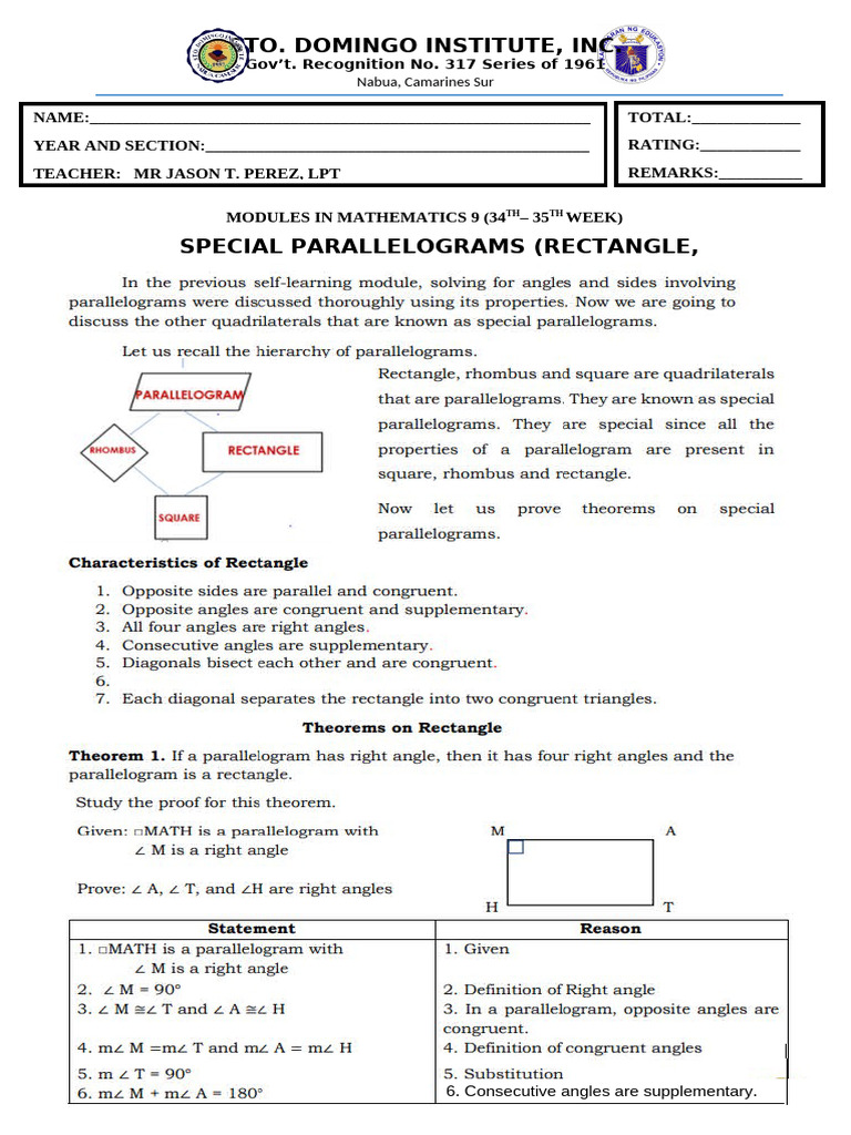 Modules Grade 9 34th - 35th Week | PDF