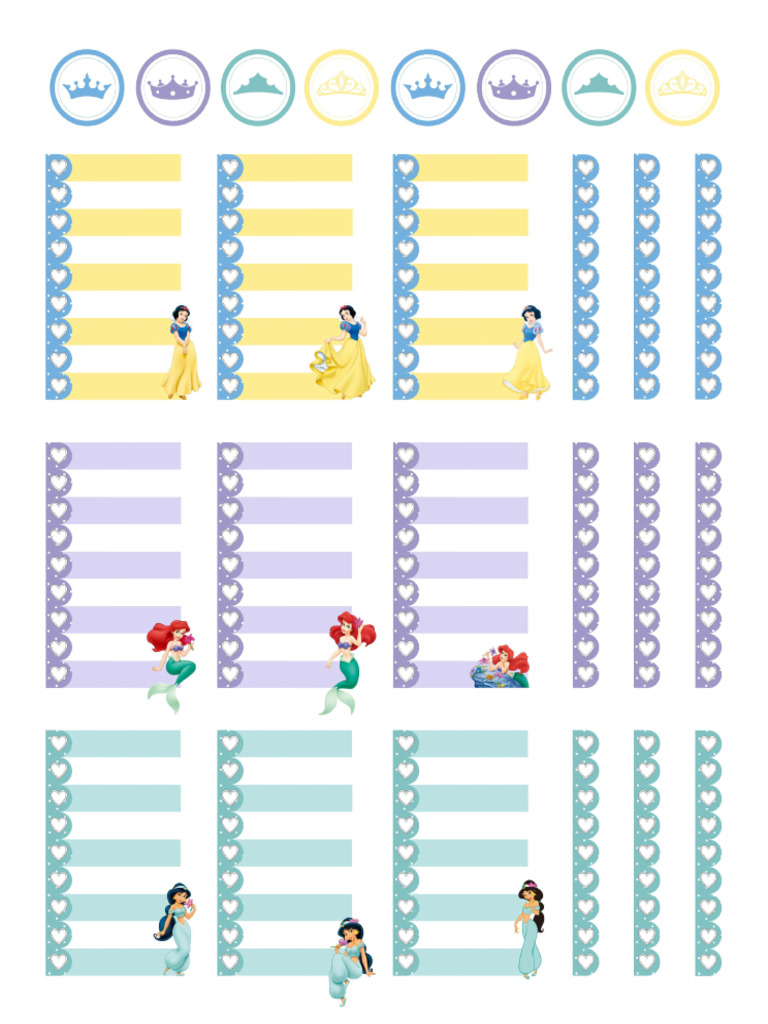Disney Princess Checklist Stickers PDF | PDF
