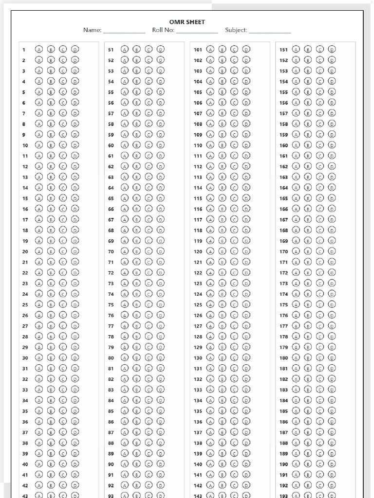 OMR Sheet | PDF