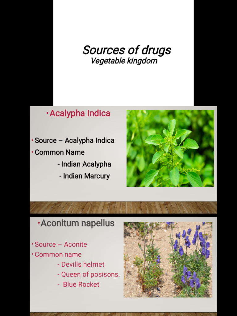 Sources of Drugs - Vegetable Kingdom | PDF