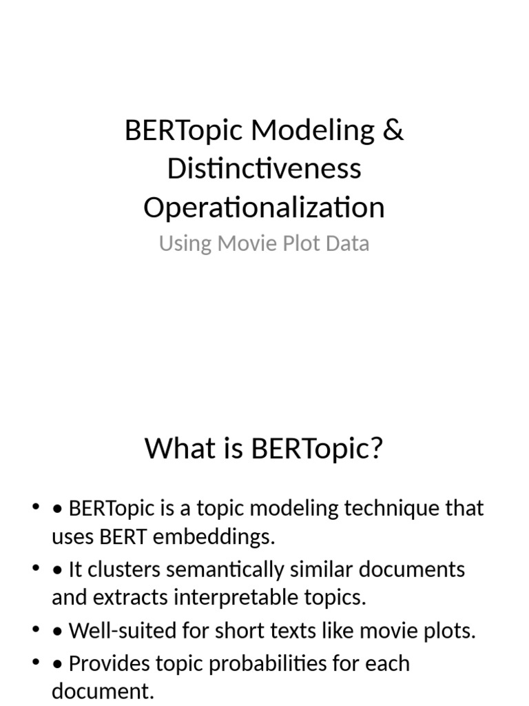 BERTopic MoviePlot Analysis | PDF