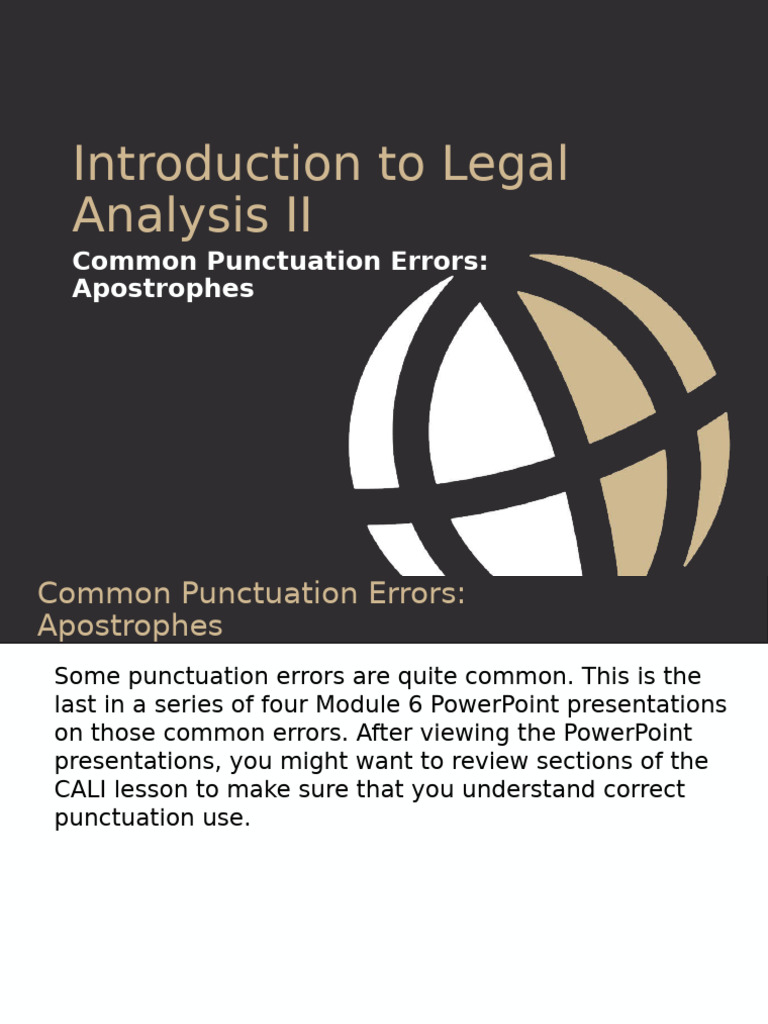 Legal Writing Module 6 Apostrophes | PDF | Plural | Linguistics