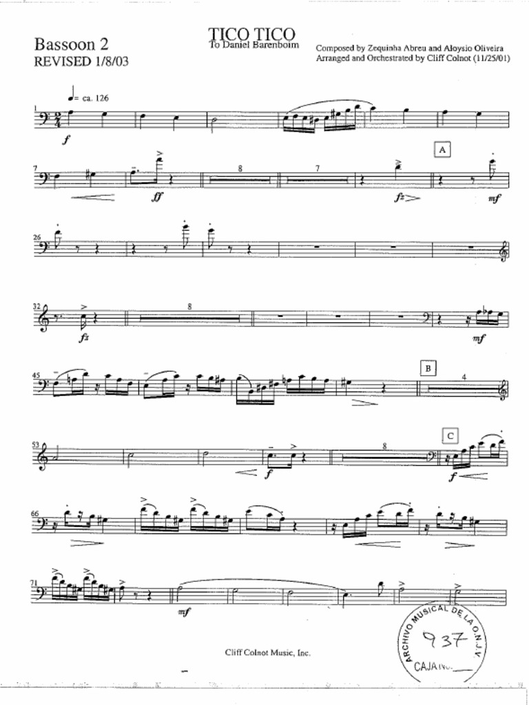 Tico Tico - Fagot 2 | PDF