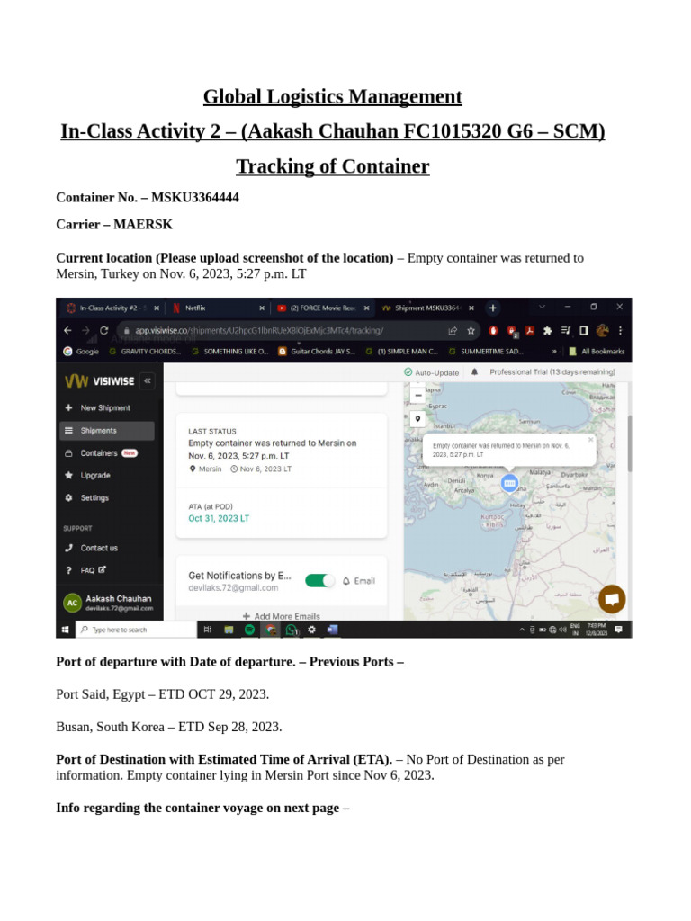 Global Logistics MGMT in Class Activity 2 | PDF