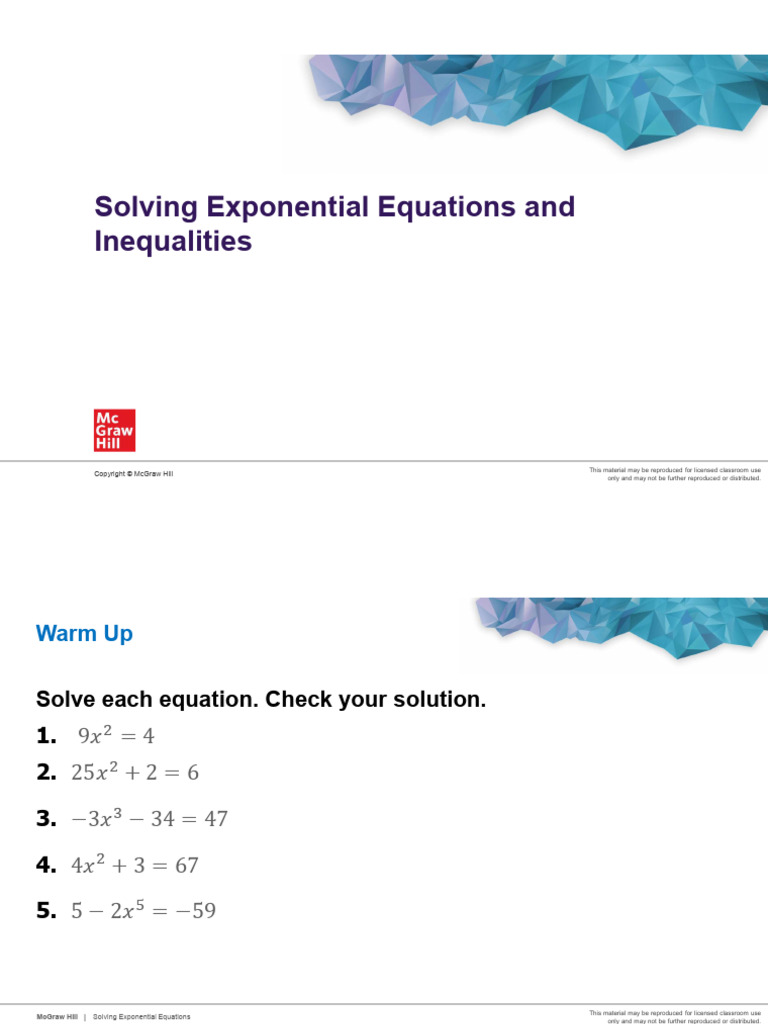 7.2 Solving Exponential Equations and Inequalities-Comments | PDF ...