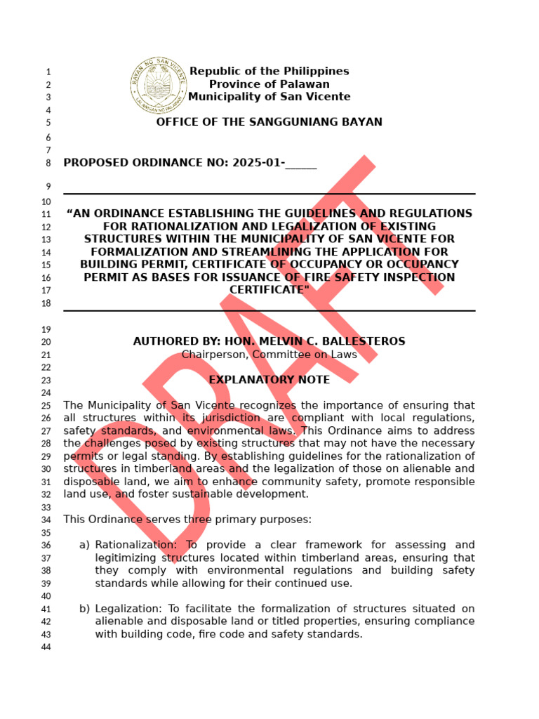 PO No. 2025-01 - Legalization of Existing Structures - SB MCB | PDF ...