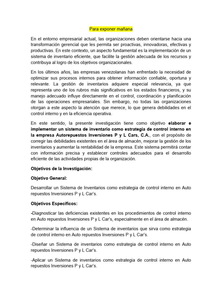 Para Exponer Hoy | PDF | Business | Economias