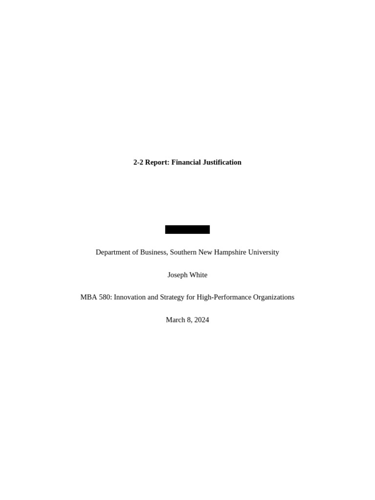 2-2 Report - Financial Justification | PDF | Innovation | Internet Of ...