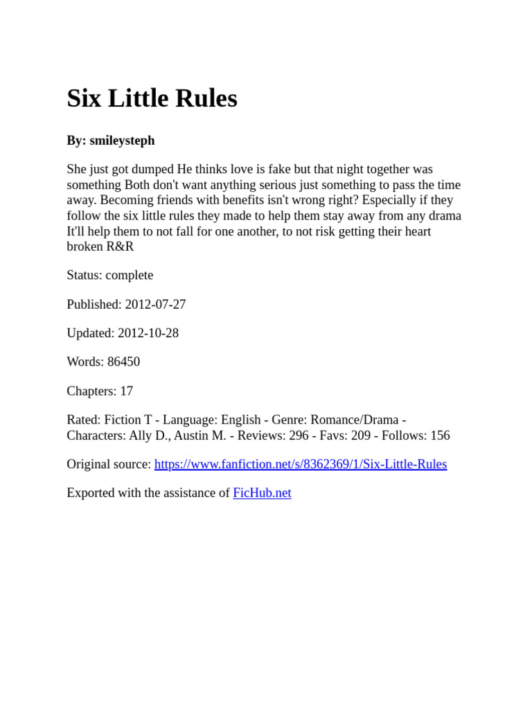 Six Little Rules by Smileysteph-E82ugcd3 | PDF | Kiss