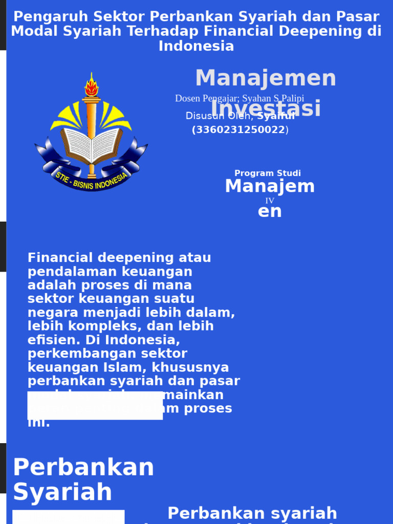 Pengaruh Sektor Perbankan Syariah Dan Pasar Modal Syariah Terhadap ...