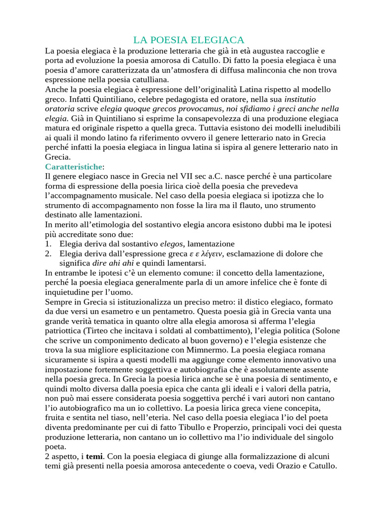 Poesia Elegiaca Romana | PDF