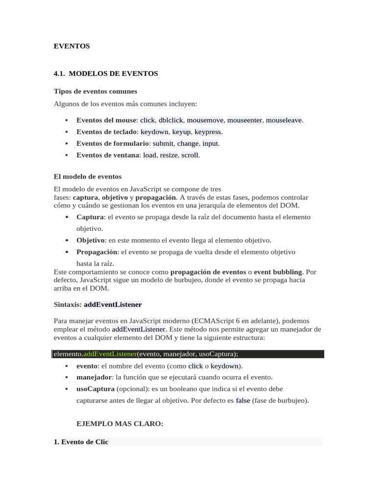 Eventos (Wilson) | PDF | Modelo de objeto de documento | Script Java