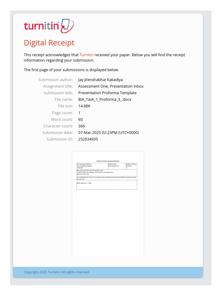 Receipt - Presentation Proforma Template | PDF
