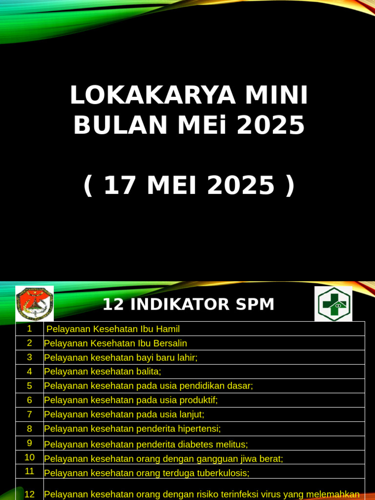 Indikator SPM Kesehatan Mei 2025 | PDF