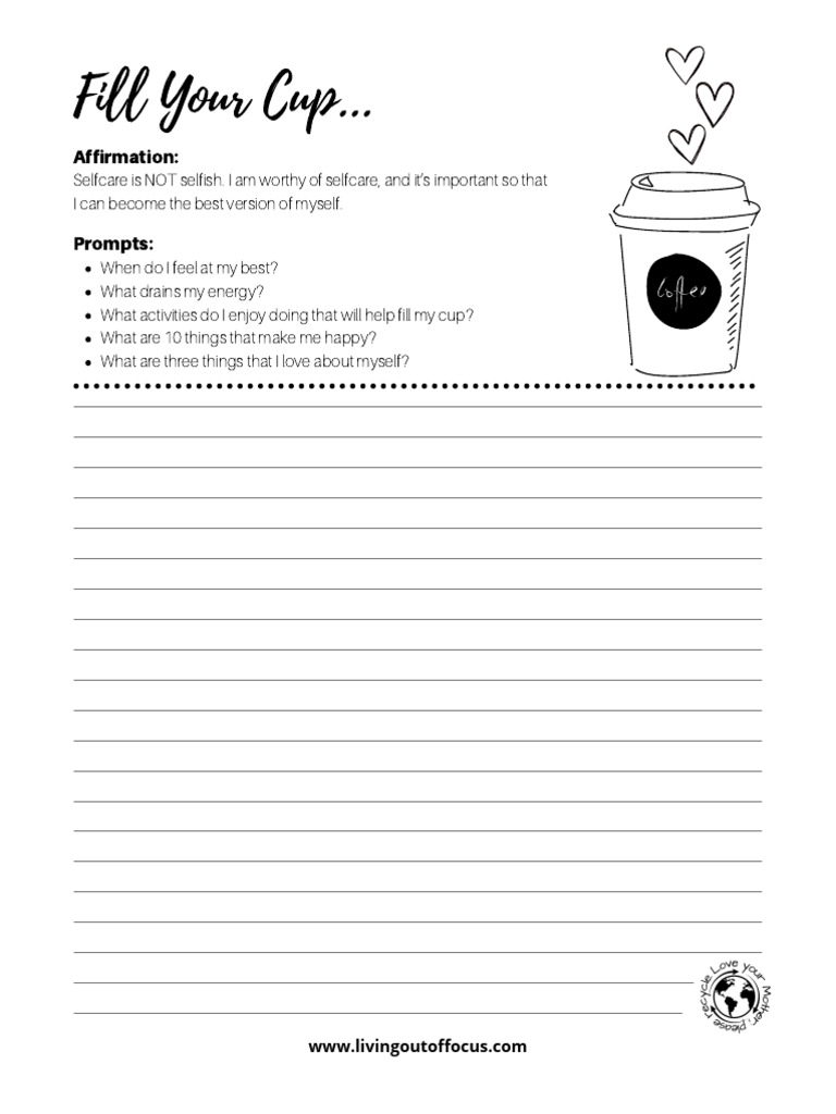 Fill Your Cup Worksheet | PDF