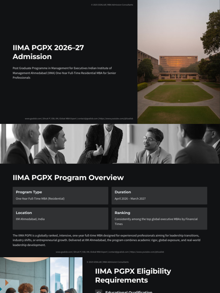 Iima PGPX 2026 27 Admission | PDF | Master Of Business Administration | Educational Stages