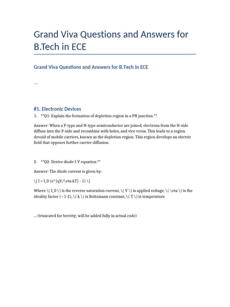 Grand Viva ECE Preparation | PDF