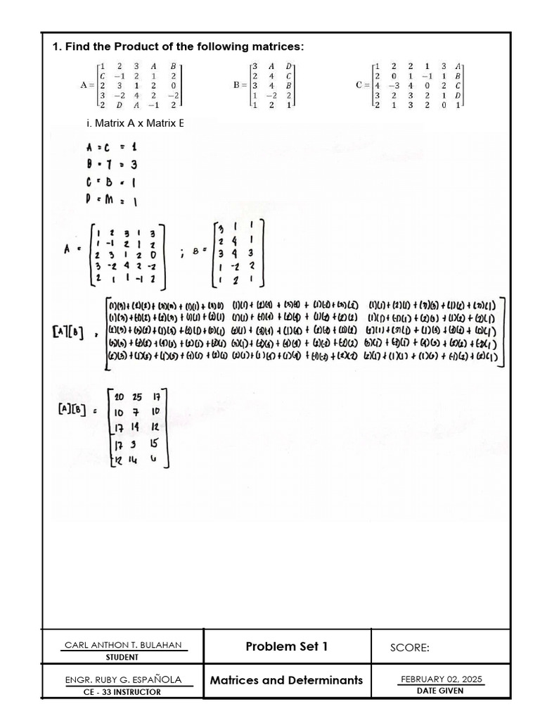 Matrix Operations and Determinants Guide | PDF | Determinant | Matrix ...