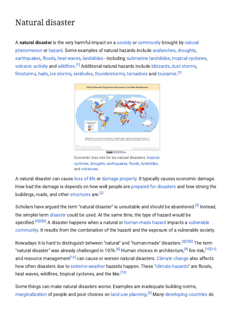 Natural Disaster - Wikipedia | PDF | Natural Disasters | Landslide