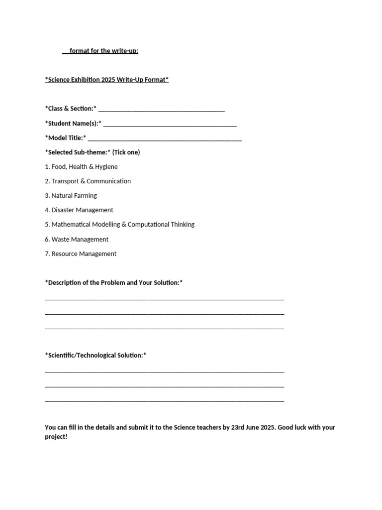 Science Exhibition 2025 Write-Up Guide | PDF