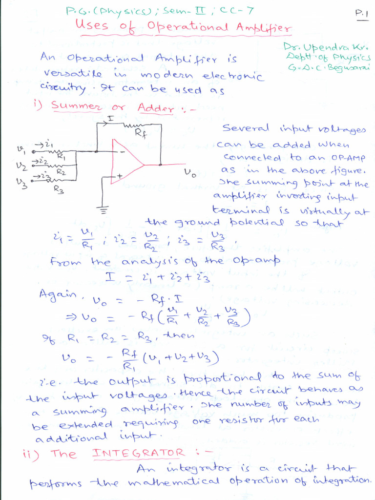 Uses of Operational Amplifier | PDF