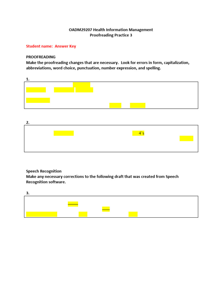 Proofreading Practice 3 Solution | PDF