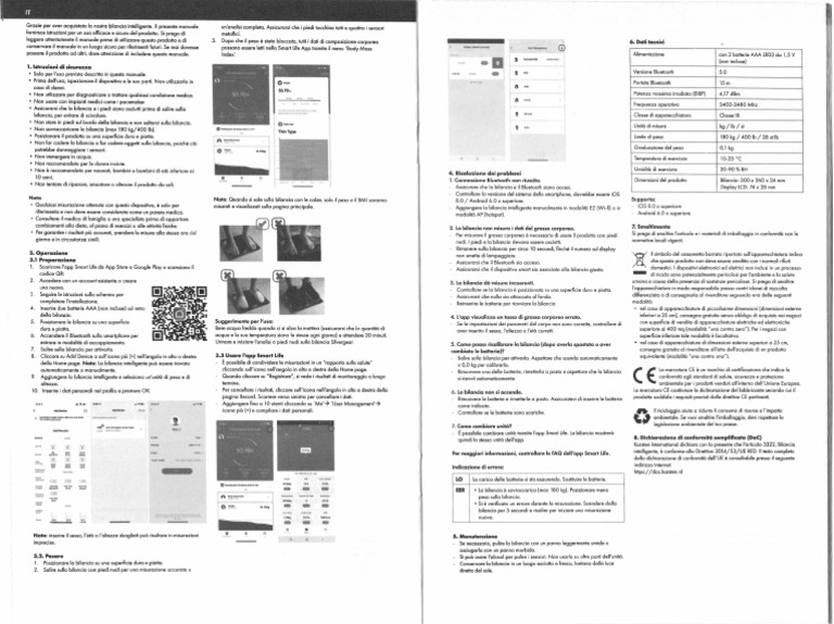 Istruzioni Bilancia | PDF