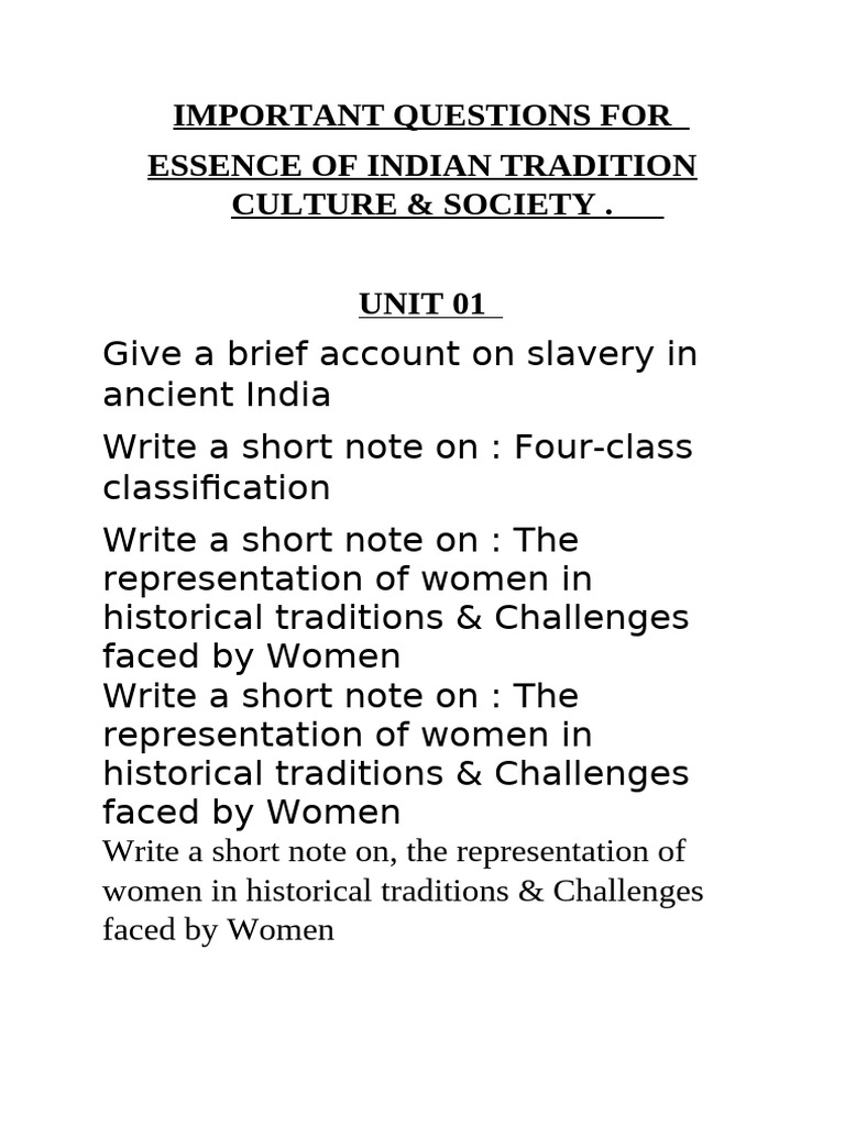 Unit Wise Important Questions For ITCS | PDF | Indian Religions