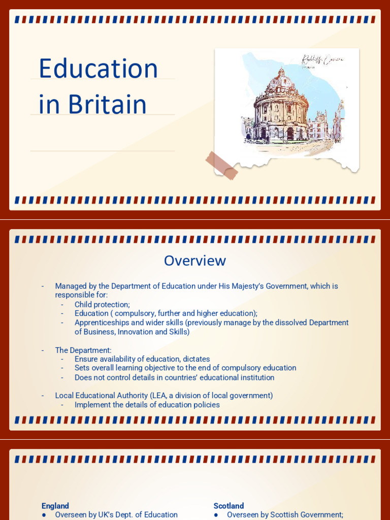 Overview of Education in Britain | PDF | College | State School
