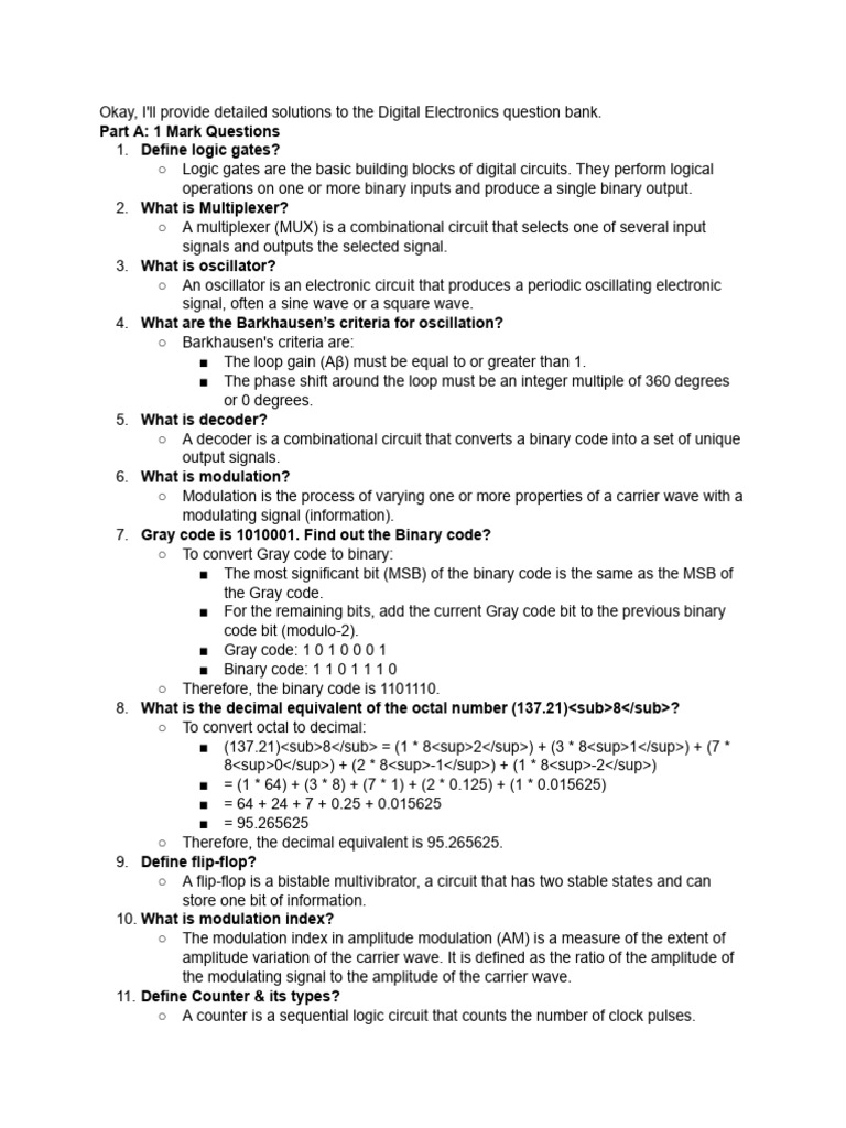 Solutions of de Questions Bank | PDF | Electronic Oscillator | Digital Signal