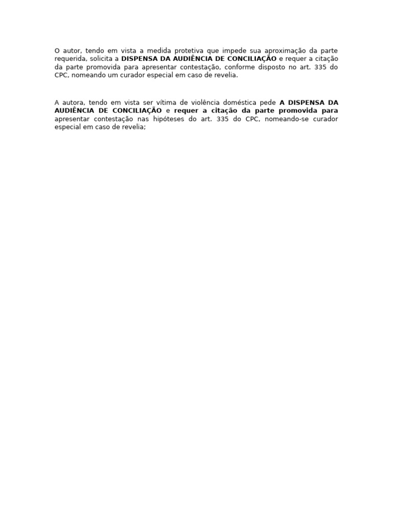 Dispensa de Audiência em Medida Protetiva | PDF
