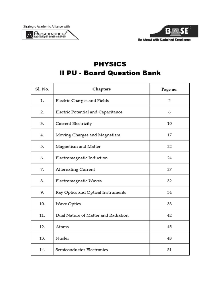 2PU - Physics - Board - Question Bank | PDF | Capacitance | Magnetic Field
