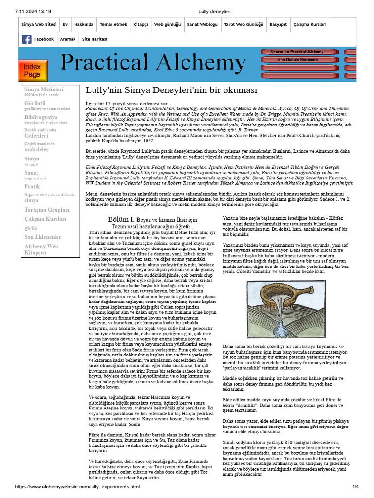 Lully Deneyleri Simya Deneylerinin Bir Okuması | PDF