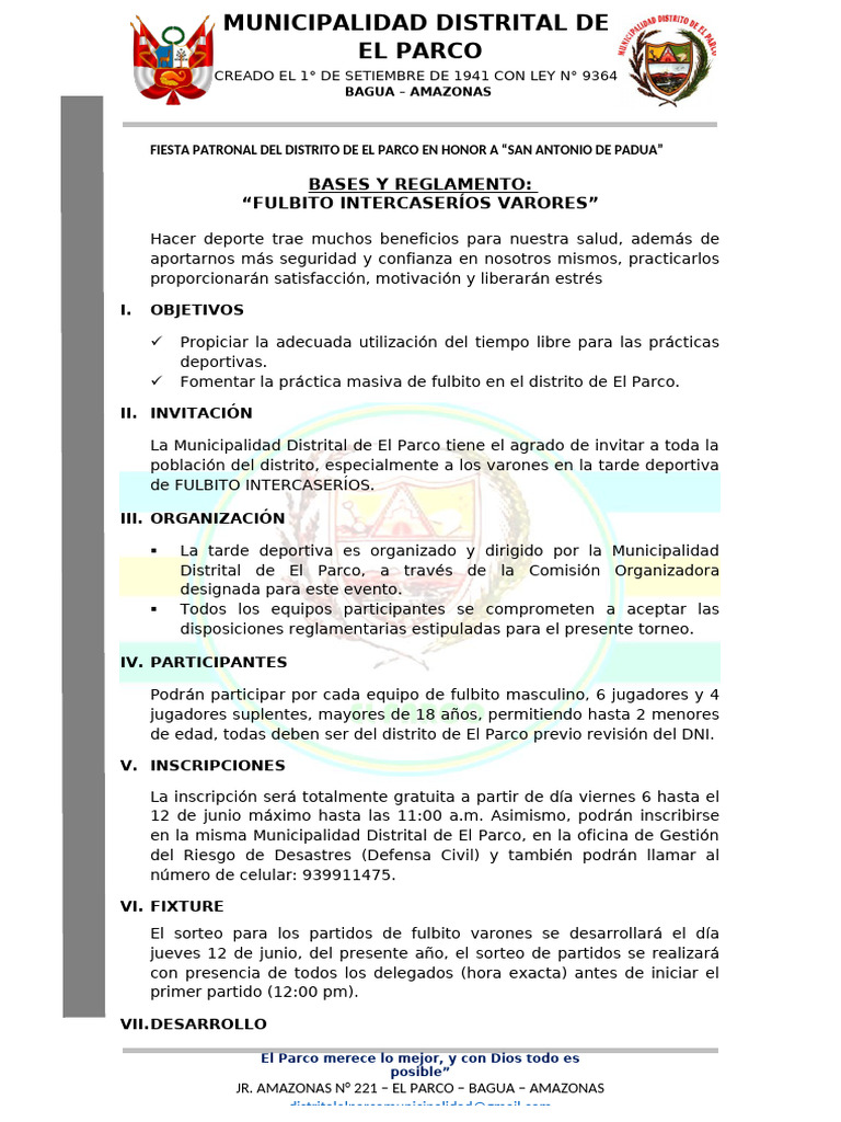Bases de Fulbito, Varores | PDF | Deportes | Asociación de Futbol