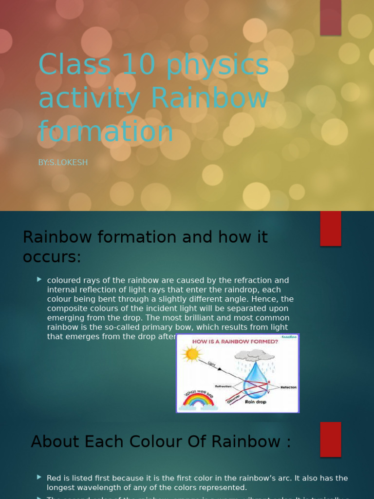 Class 10 Physics Activity Rainbow Formation | PDF