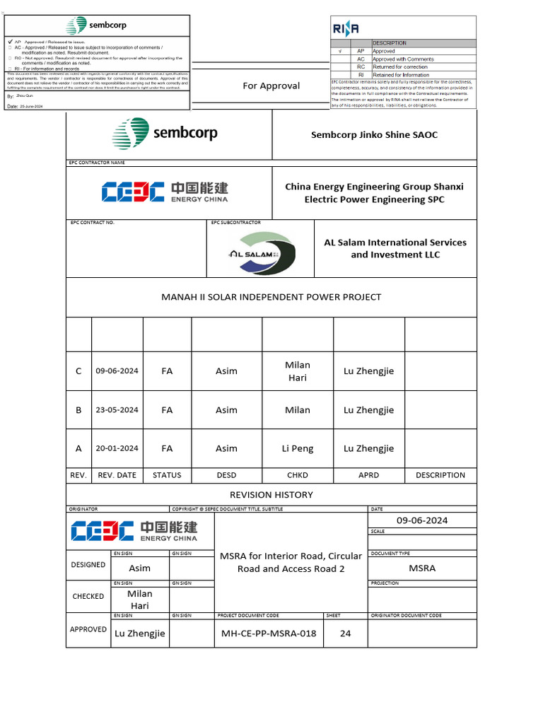 MH CE PP MSRA 018 MSRA of Interior Road, Circular Road and Access Road ...
