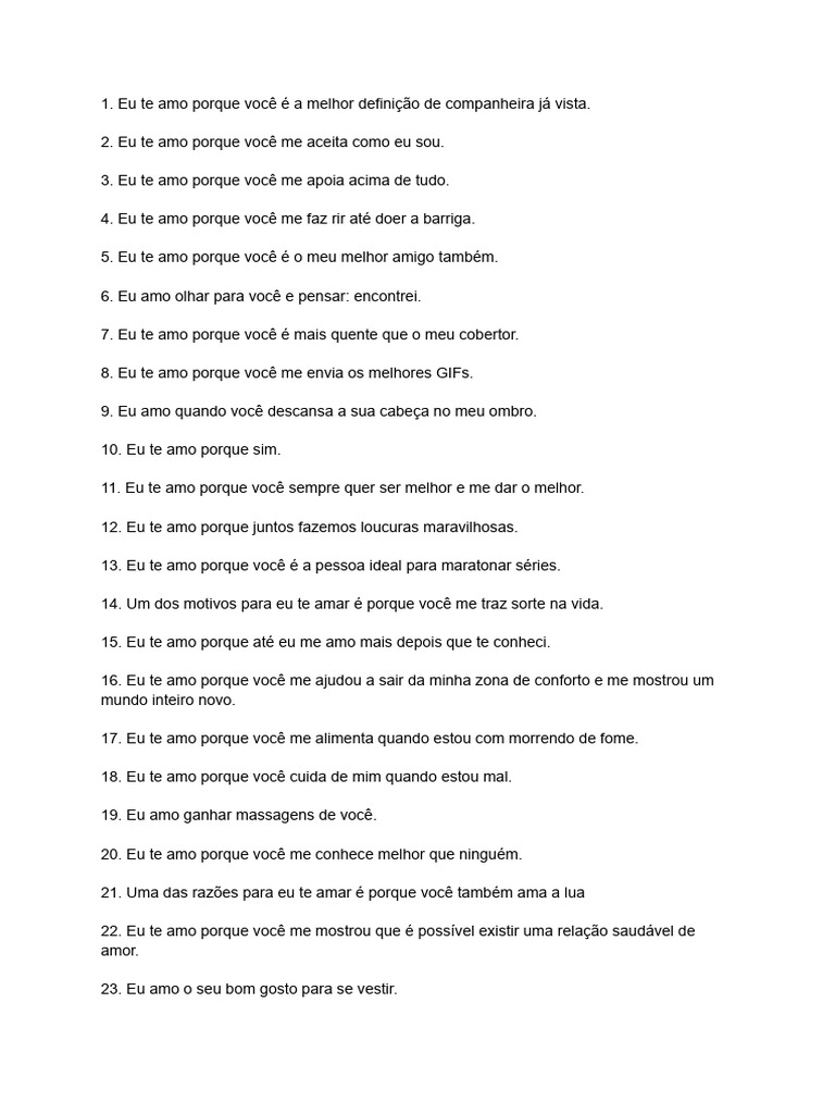 100 Motivos Pra Te Amar ? | PDF