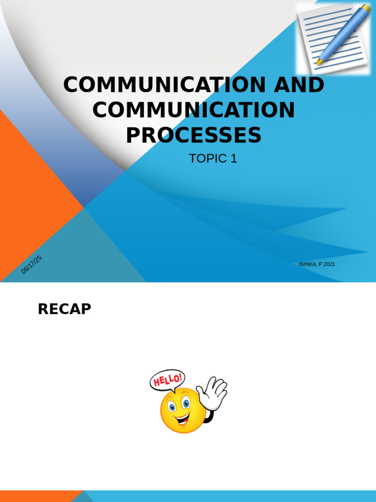 Topic 1 Communication Process | PDF | Communication | Human Communication