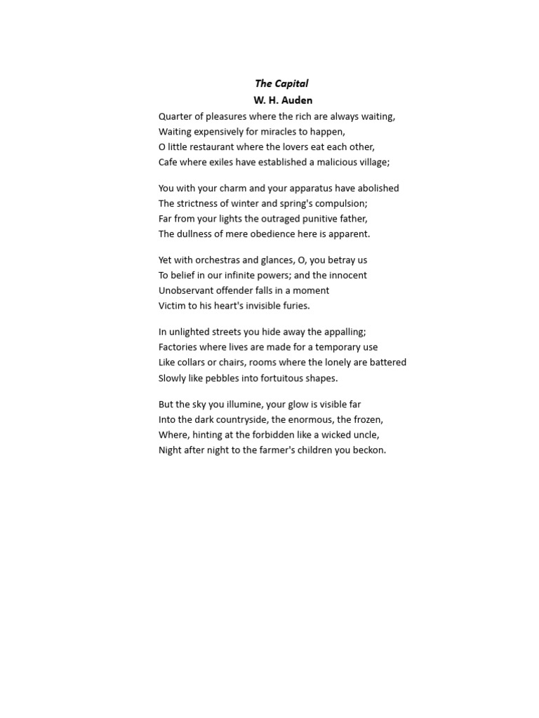 The Capital - Poem | PDF