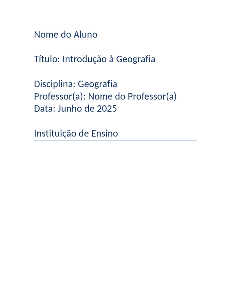 Introdução à Geografia e sua Importância | PDF