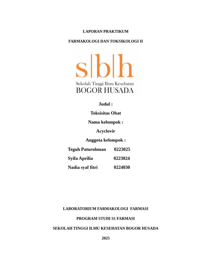 LAPORAN PRAKTIKUM Uji Toksisitas Obat Cek DL | PDF
