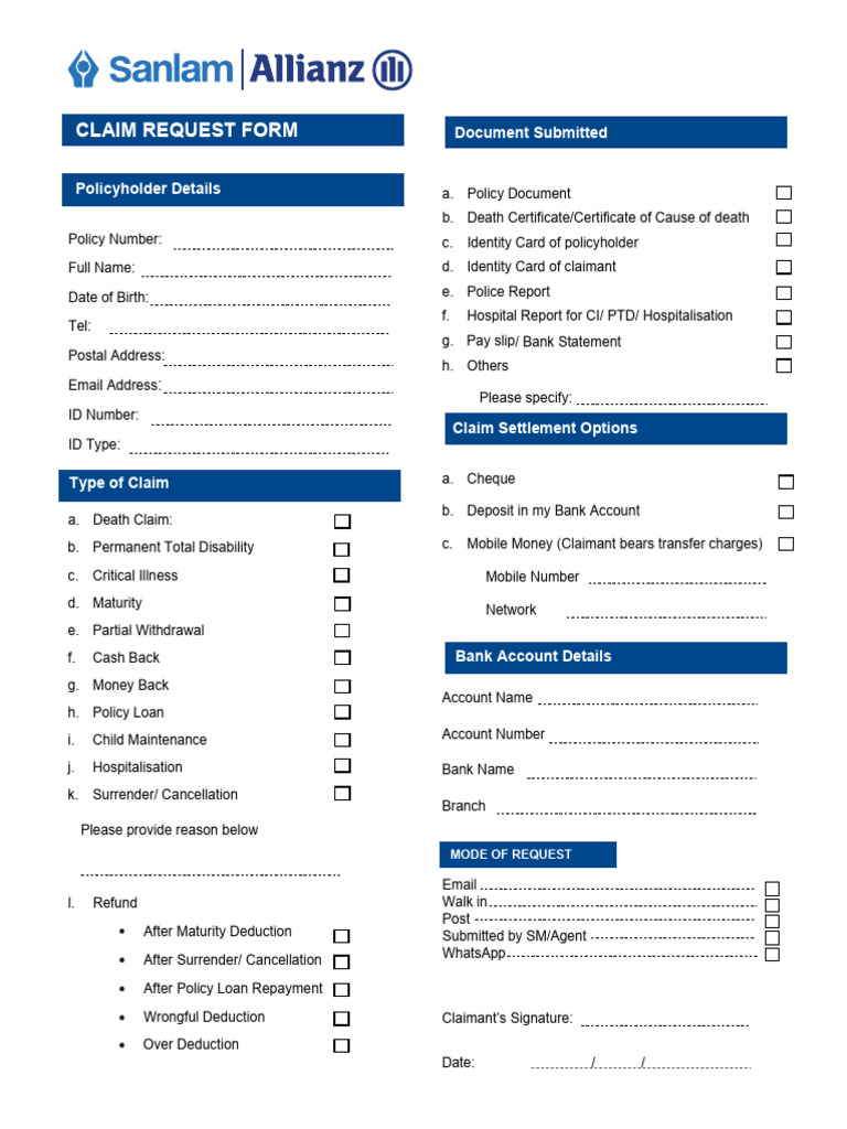 Claim Request Form | PDF