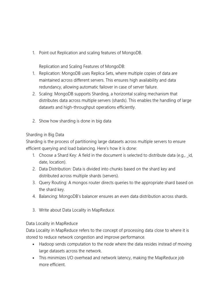 BDA CIA 2 IMP Questions | PDF | Map Reduce | Apache Hadoop