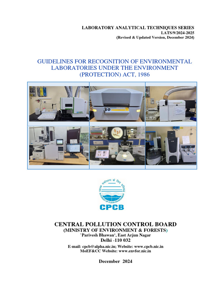 CPCB Issues Guidelines For Env. Laboratories 2024-25 | PDF | Laboratories