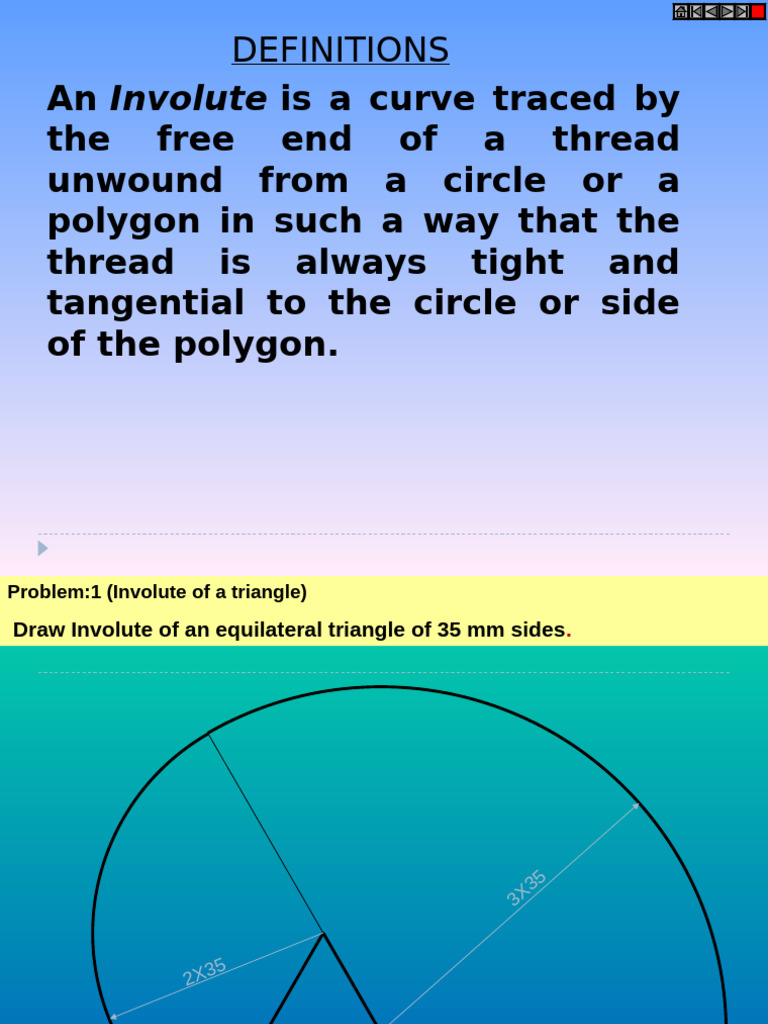 Engg Curves (Involute & Cycloid) | PDF | Circle | Geometric Shapes