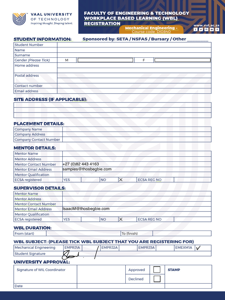 Wil Registration S. Lulane | PDF